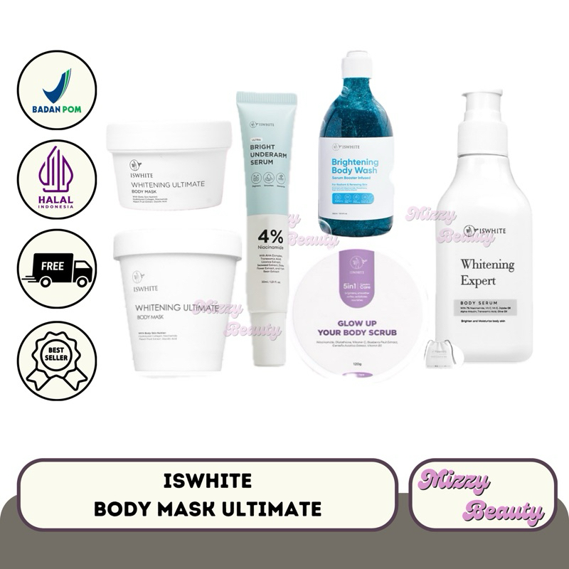 Jual [READY] ISWHITE WHITENING BODY MASK 200 GR / ISWHITE WHITENING ...
