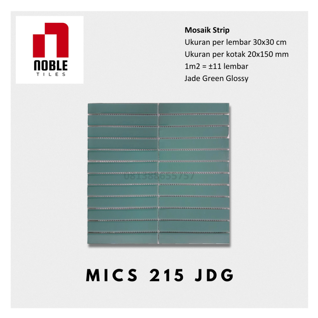 Jual Noble Tiles Mosaik Keramik Kitkat Strip 2x15 (HARGA PER LEMBAR ...