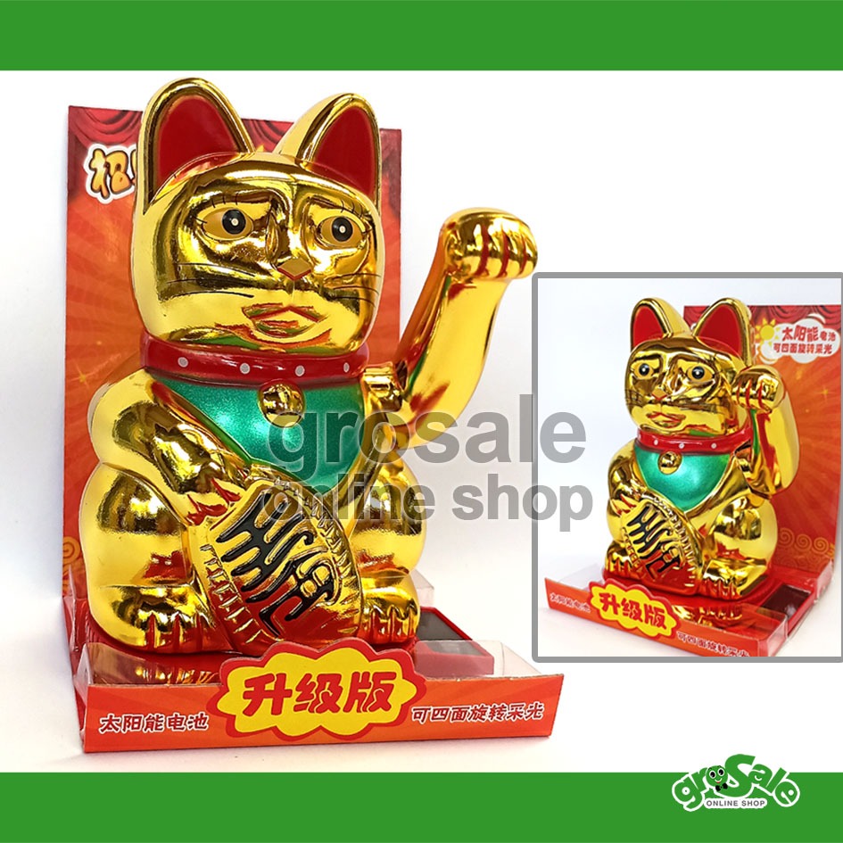 Jual KUCING HOKI GOLD GLOSSY MANEKI NEKO LUCKY CAT KEBERUNTUNGAN ...