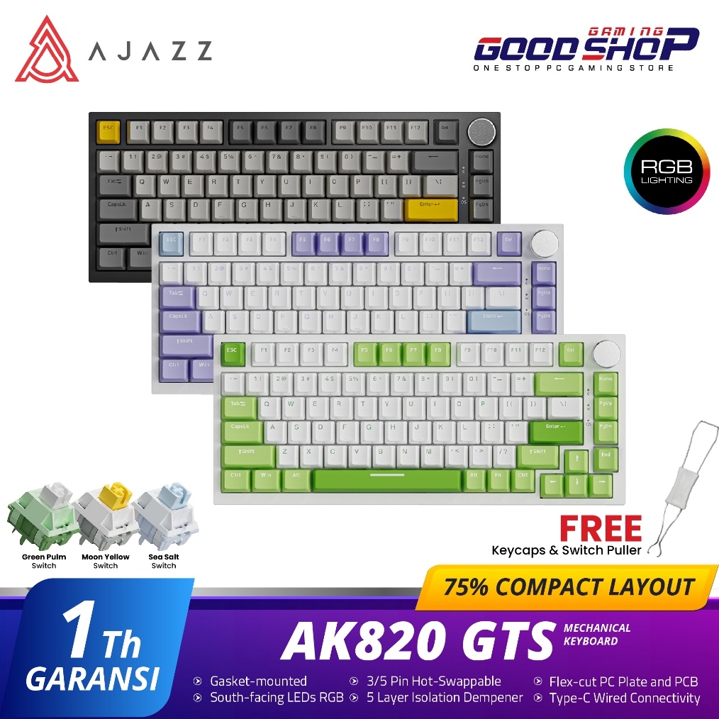 Jual ART B82F Ajazz Ak82 GTS 75 Gasket Mounted Mechanical Keyboard ...