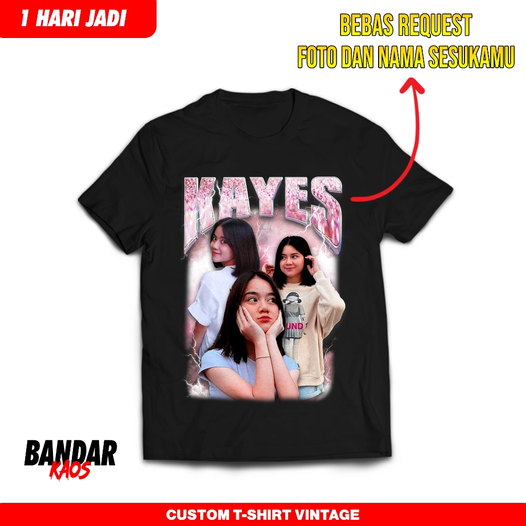 Jual Bandar Kaos Vintage Custom 4 - Bebas Request Foto dan Nama ...