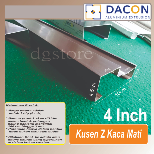 Jual 0558-0554 Kusen Z + Ceklokan 4 Inchi / Kusen Kaca Mati | Shopee ...