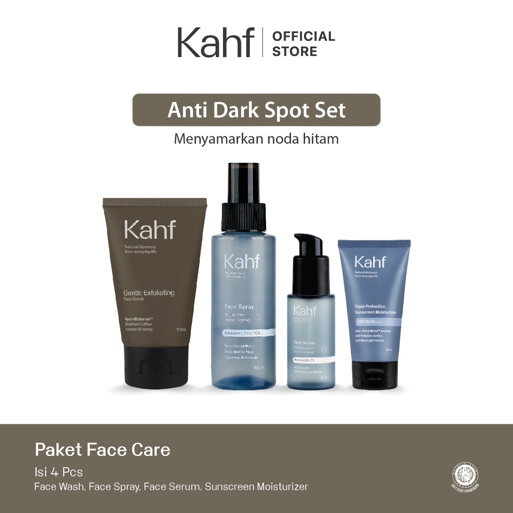 Jual KAHF Anti Dark Spot Set Face Care 4 Pcs Package Indonesia / Paket ...