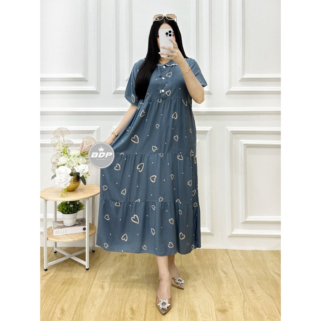 Jual Dianputri - Daster wanita Panjang Rayon Grade A Busui Resleting Depan | Daster chibi ...