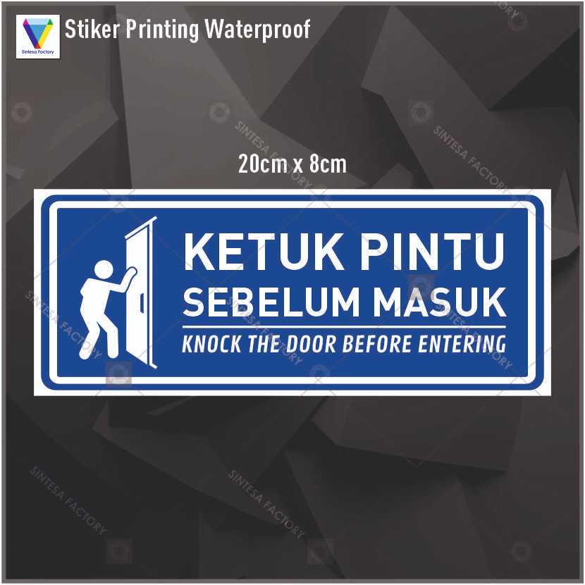 Jual Stiker Ketuk Pintu Sebelum Masuk Stiker Print r19 | Shopee Indonesia