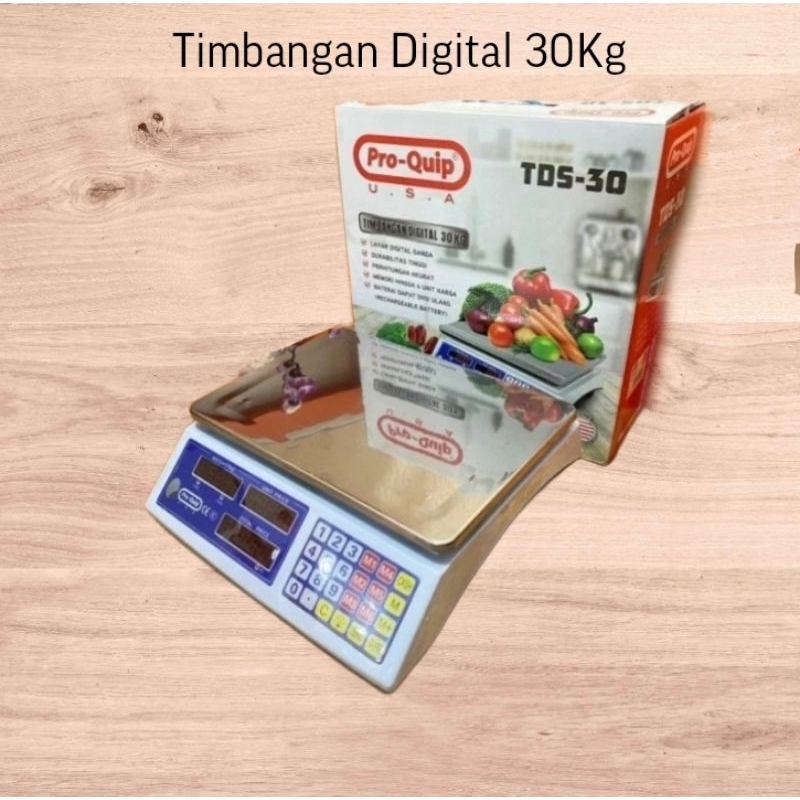 Jual Timbangan Digital 30 Kg Double Dislay TDS-30 / Timbangan Dapur digital 30kg ProQuip TDS30 ...