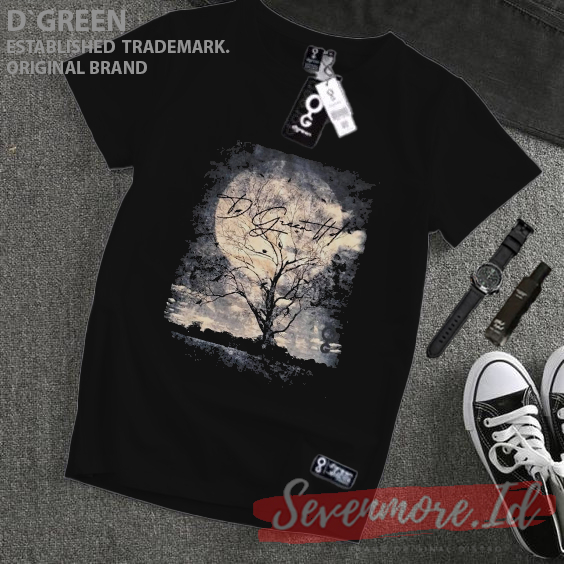 Jual D`GREEN Tshirt Hitam Original Pria Wanita Motif NIGHT TREE- Kain ...