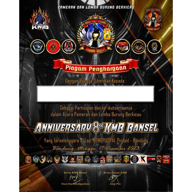 Jual Piagam Plakat Lomba Burung Berkicau | Shopee Indonesia