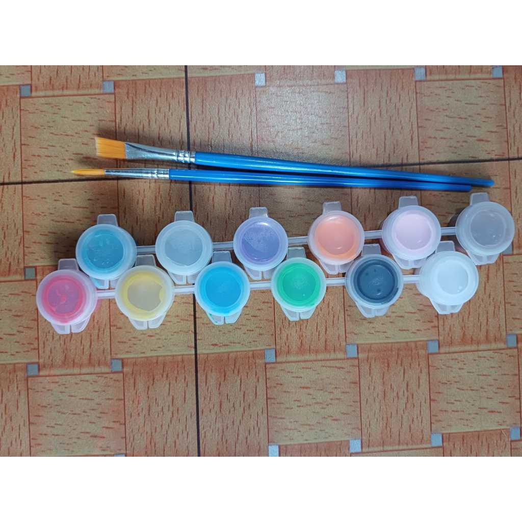Jual Cat Lukis Akrilik Acrylic Paint Set 12 warna colours @3ml Samoyed ...
