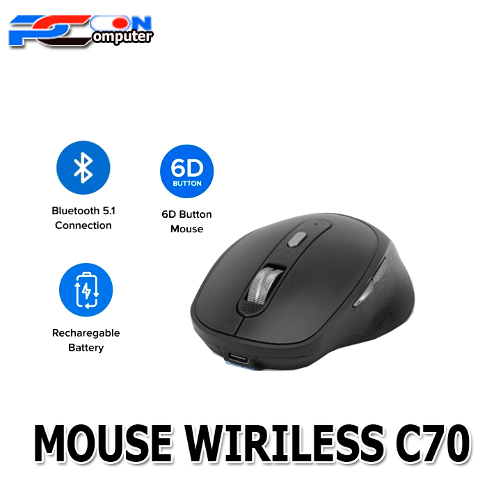 Jual Mouse Wireless Bluetooth Rechargeable NYK C70 | Shopee Indonesia