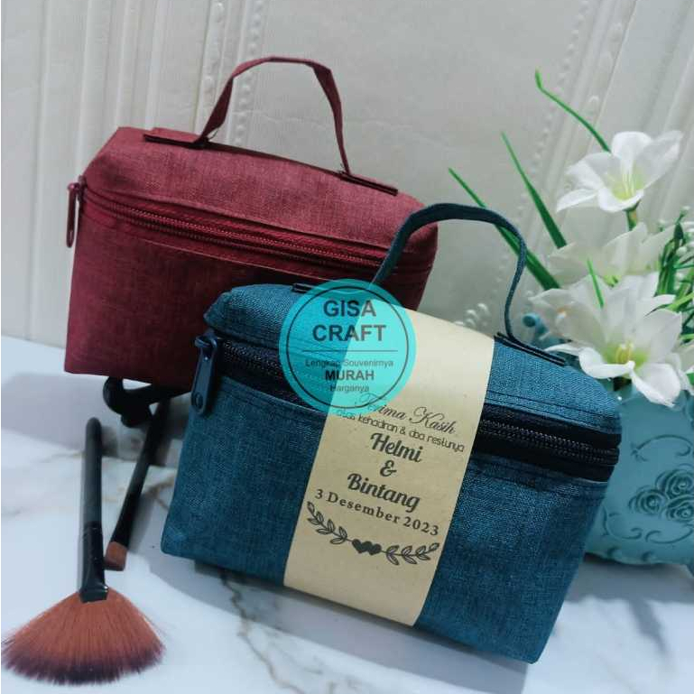 Jual Gisacraft Souvenir pouch bag bahan D300 denim uk+- 14 x 10 x 5 cm ...
