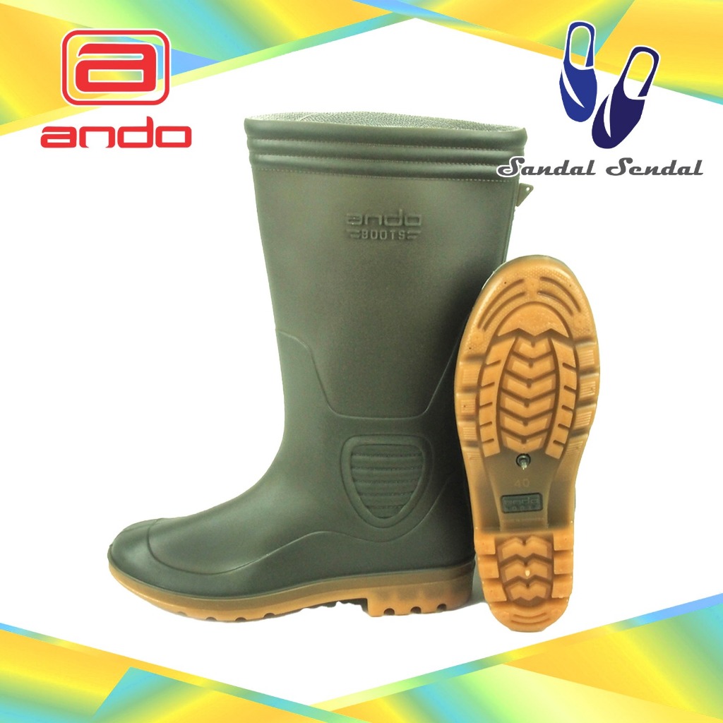 Jual Sepatu Boot Tinggi ANDO Hijau Boots Ringan Lentur Nyaman Anti Slip ...