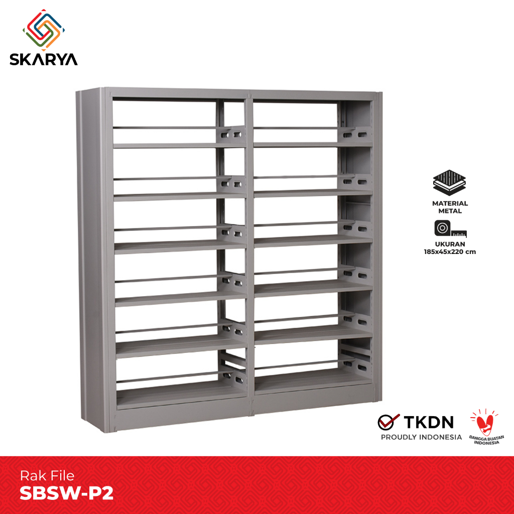 Jual Rak Buku Besi Perpustakaan 2 Muka SBSWP-P2 (Baru) | Shopee Indonesia