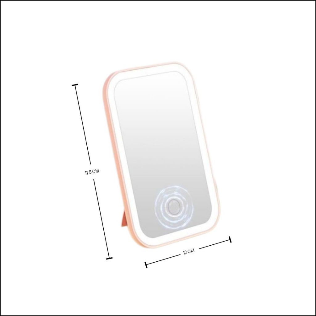 Jual Cermin Lampu LED Rechargeable Tombol Touch Screen Kaca Rias Make ...