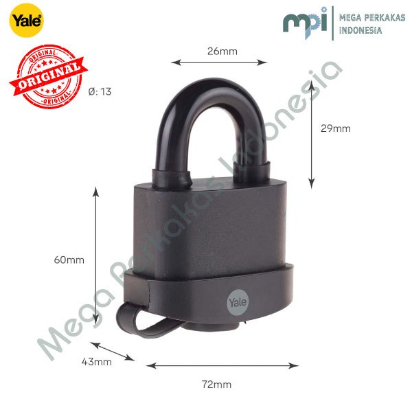 Jual Gembok Yale Y220B 71 130 Weather Resistant LaminatedSteel Padlock ...