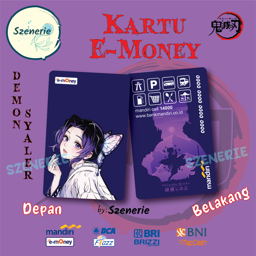 Jual Emoney Shinobu Kocho Demon Slayer Flazz gen 2 Kartu E-money ...