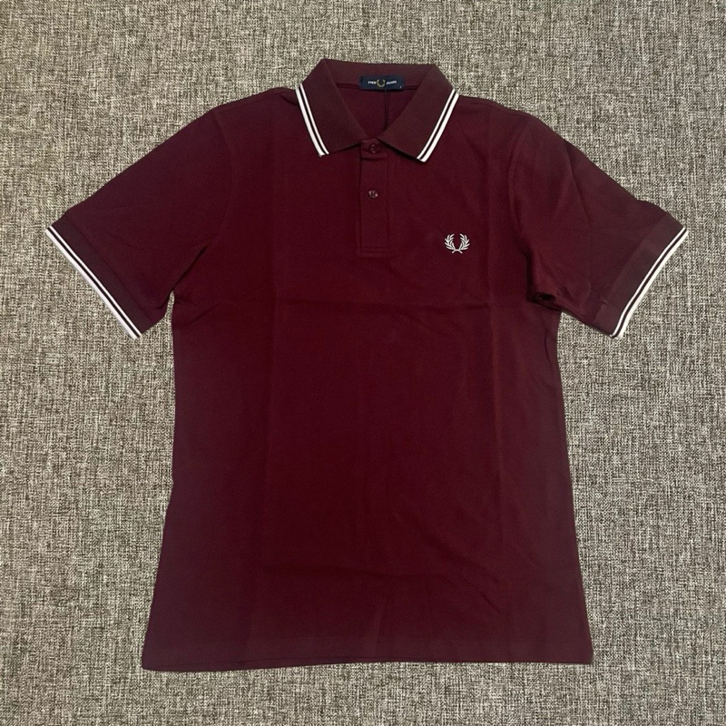 Jual Fred Perry Double White Tipped Polo Maroon Original | Shopee Indonesia