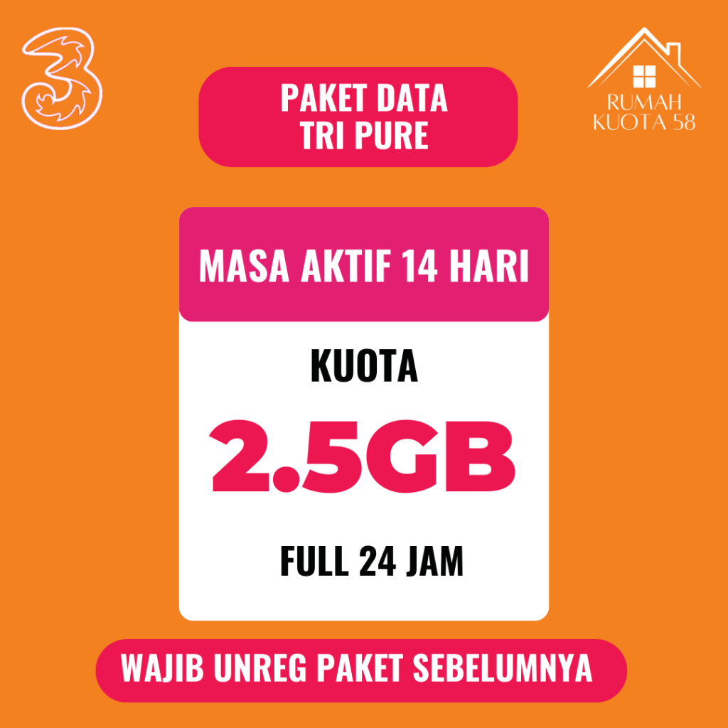 Jual PAKET DATA TRI HAPPY ALWAYS ON MASA AKTIF UNLIMITED SUPER MURAH | Shopee Indonesia