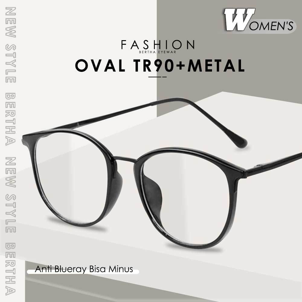 Jual Bertha Kacamata Antiradiasi Blueray Anti Sinar Biru Bentuk Oval Bahan TR90+Metal Nyaman ...
