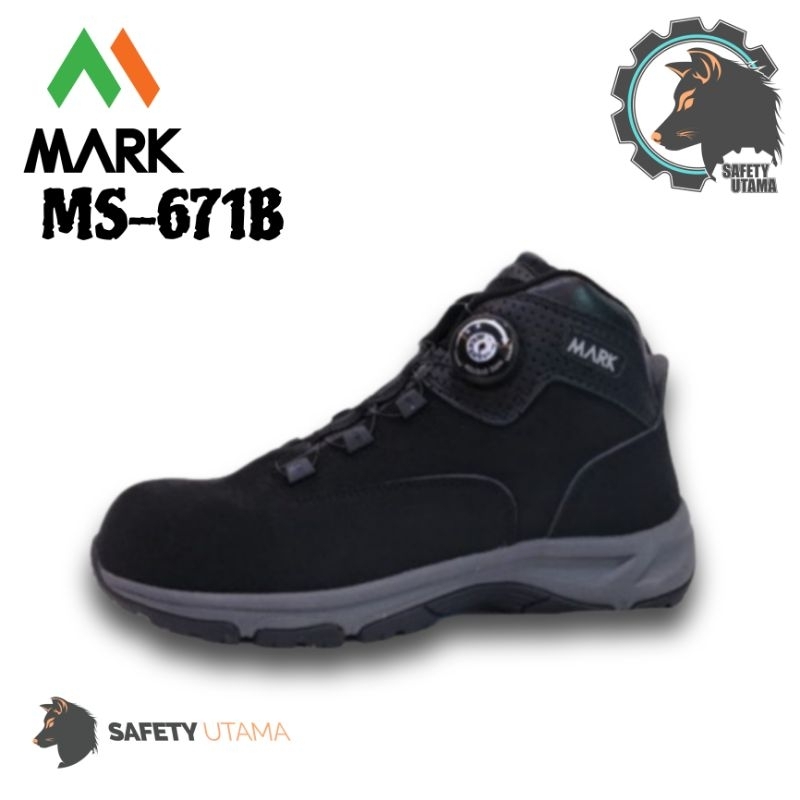 Jual Sepatu Safety shoes MARK MS-671B Fastrack Black Original BNIB ...