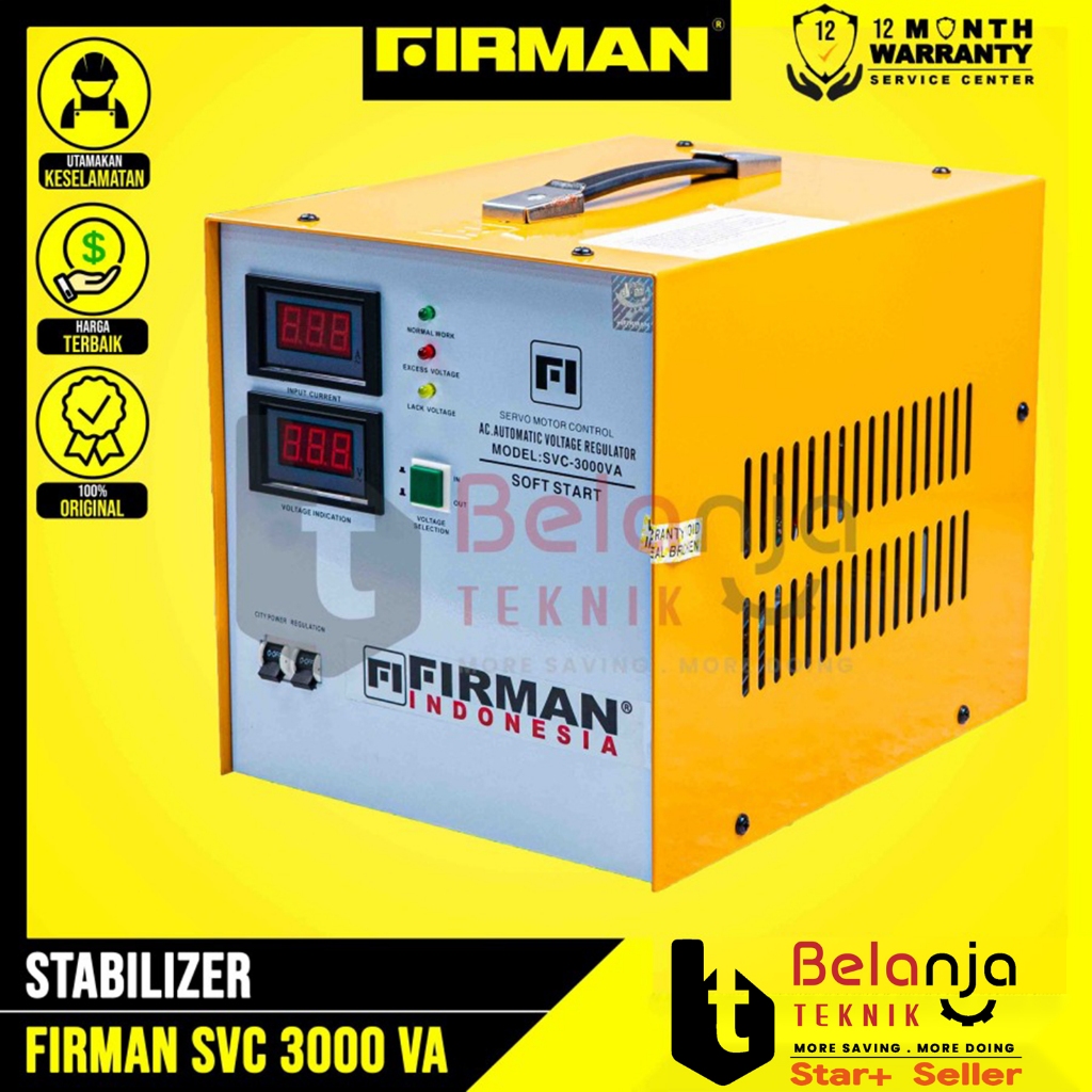 Jual Firman Stabilizer SVC 3000 Watt Voltage Stabilizer SVC3000 Watt ...