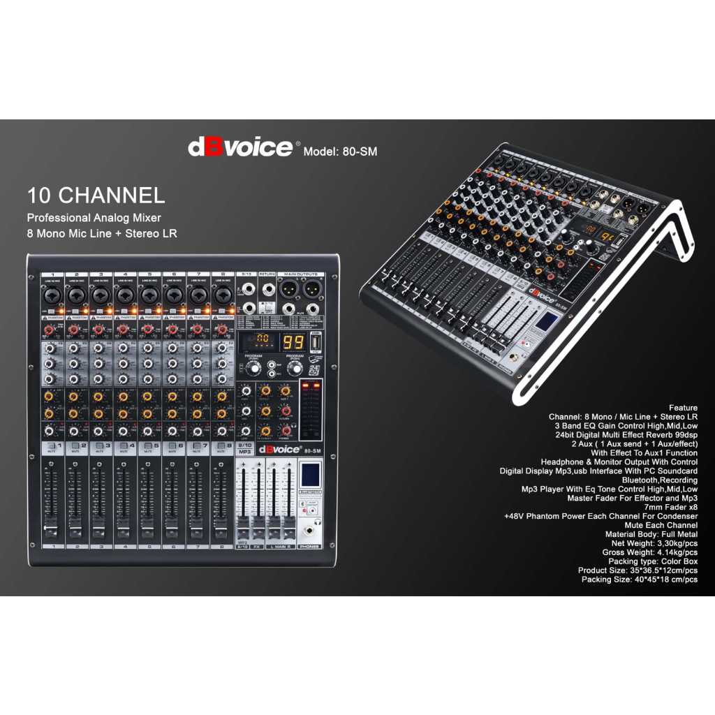 Jual Mixer Analog dBvoice 80-SM 8Channel Mixer Installasi Project ...