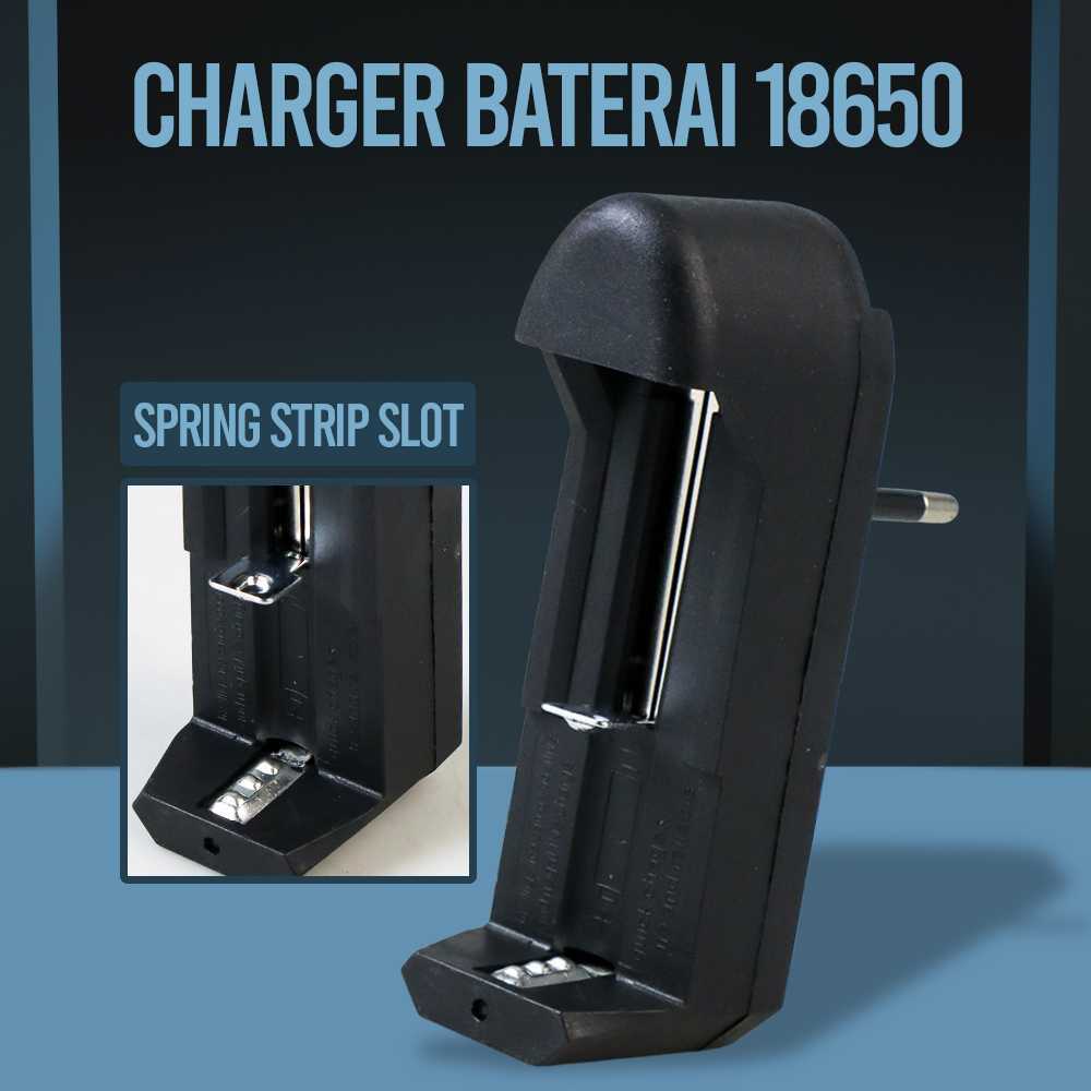 Jual Cell Charger Baterai 18650 Spring Strip 1 Slot EU Plug - TG-088 ...