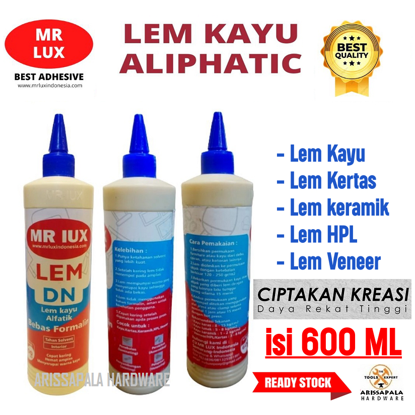 Jual Lem kayu ALIFATIK DN MR LUX 600 Gram Lengket Cepat Kering - Lem MR ...