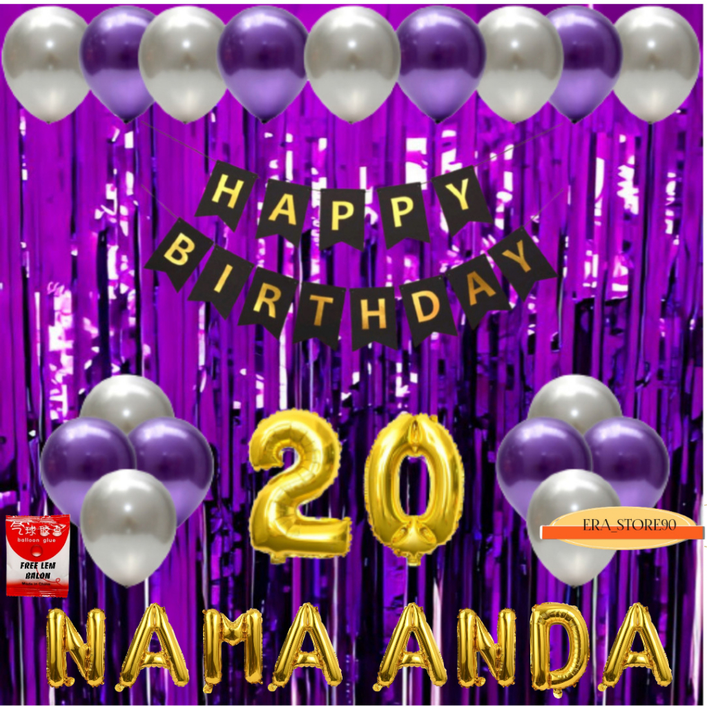 Jual Paket Dekorasi Pesta Balon Silver Happy Birthday Set Dekor Ulang ...