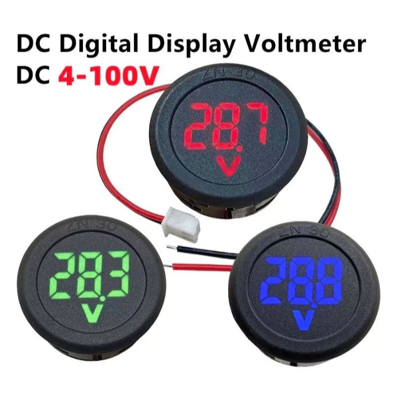 Jual DC Voltmeter Bulat Bundar DC 5-100V dengan Frame | Shopee Indonesia