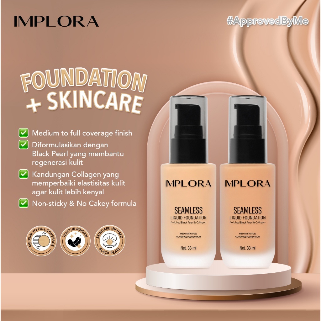 Jual IMPLORA Seamless Liquid Foundation 33mL ️BPOM | Shopee Indonesia