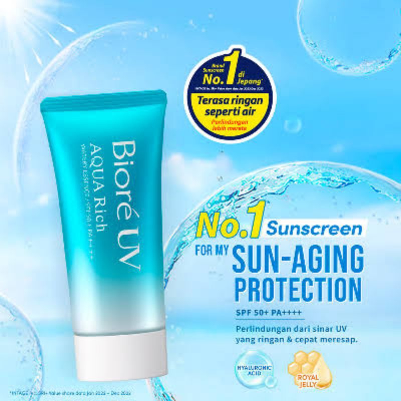Jual SALE! Biore UV Aqua Rich Sunscreen Watery Essence SPF 50 PA++++ | Shopee Indonesia