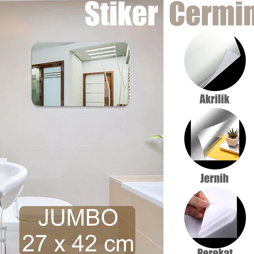 Jual Pasti Puas Cermin Acrylic dinding stiker Akrilik tempel persegi 3D ...