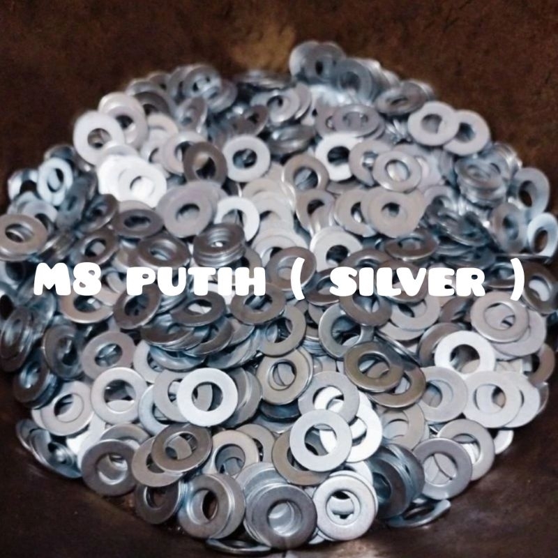Jual RING PLATE M8 KILOAN RING PLATE M8 PUTIH ( BAUT kunci 12 ) isi ...