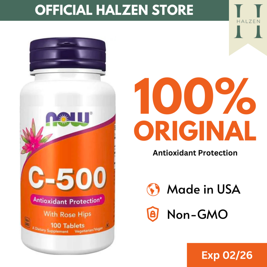 Jual NOW Vitamin C-500 C500 100 Tablet - imun daya tahan tubuh sariawan | Shopee Indonesia