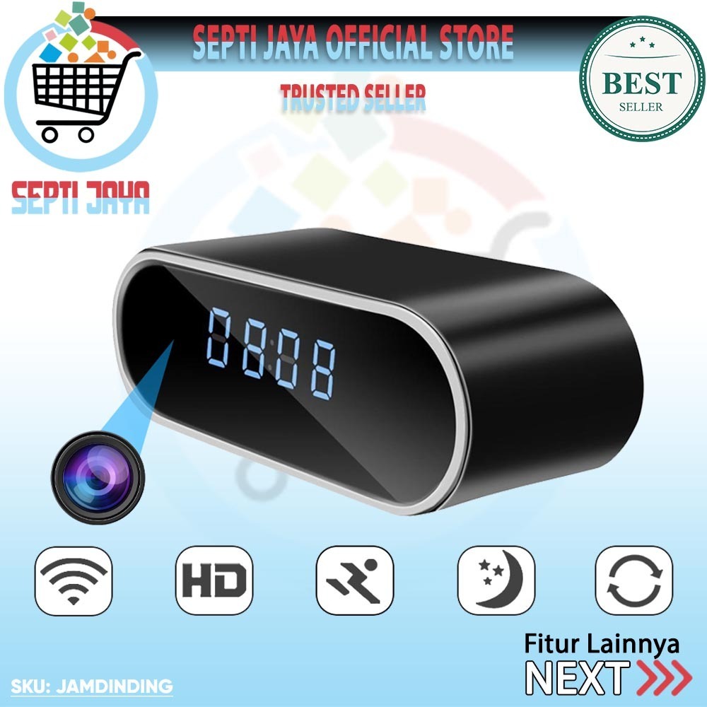 Jual Kamera CCTV Wifi Wireless Resolusi Full HD 1080P IP Camera Jam ...