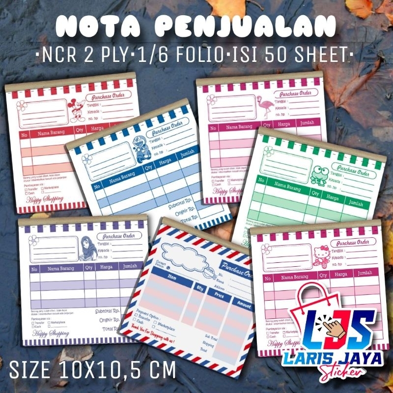 Jual Nota mini NCR 2 ply 1/6 folio -Nota Penjualan - Purchase Order ...