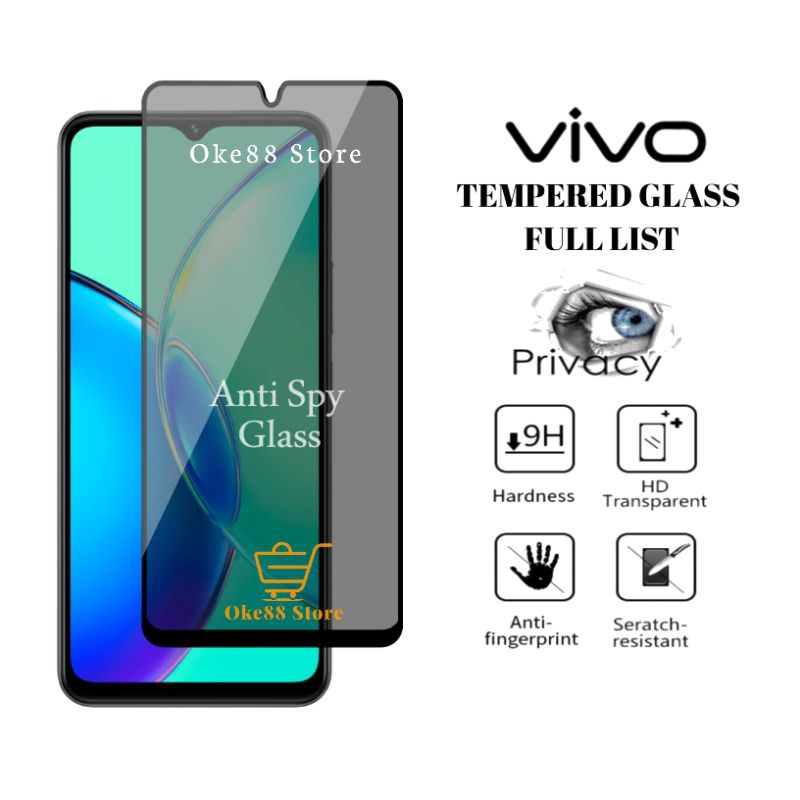 Jual Tempered Glass Anti Spy Full Layar ‌Vivo Y19s Y19 2025 Y19s Pro Y17s Y17i Y17 Y16 Y19 Y15 ...
