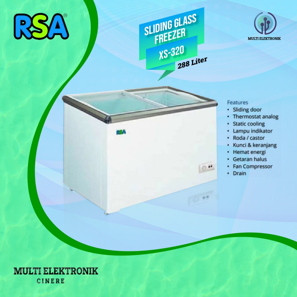 Jual Chest Freezer RSA Sliding kaca XS320 | Shopee Indonesia
