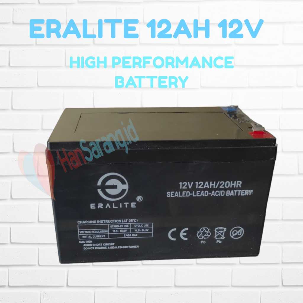 Jual Baterai ERALITE Sprayer Elektrik 12 volt 12 ah Sinleader Baterai ...