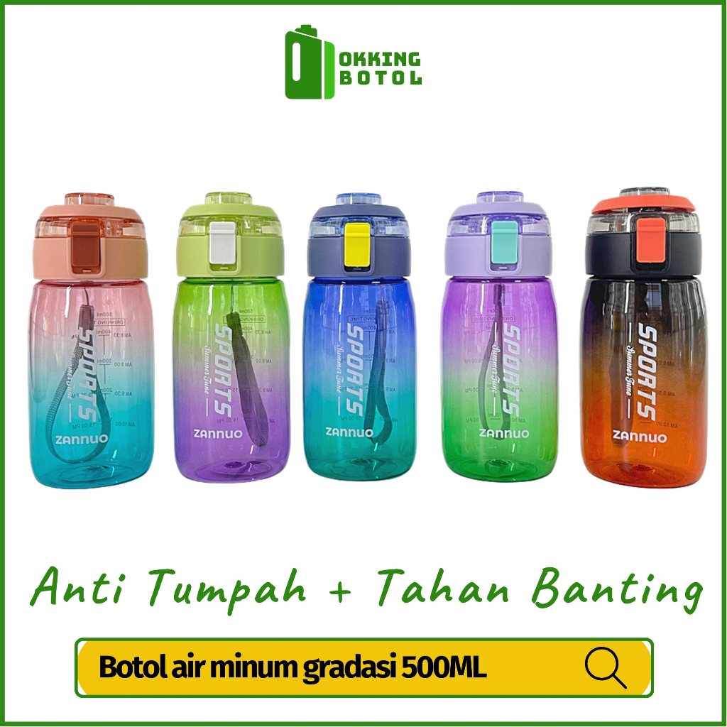 Jual BOTOL AIR MINUM GRADIEN ELEGANT 500ML BPA FREE | TEMPAT AIR MINUM ...