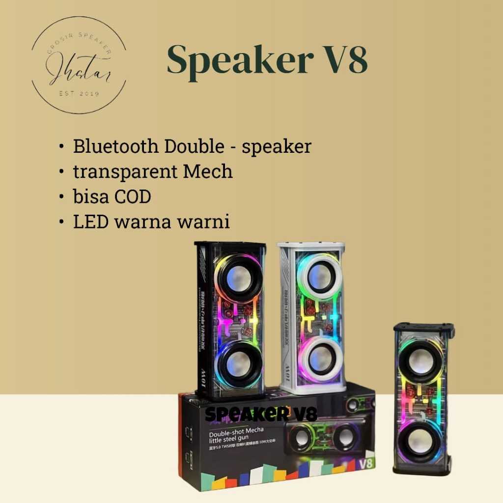 Jual speaker V8 pengeras suara RGB portabel Bluetooth Bass olahraga Super luar ruangan Subwoofer ...
