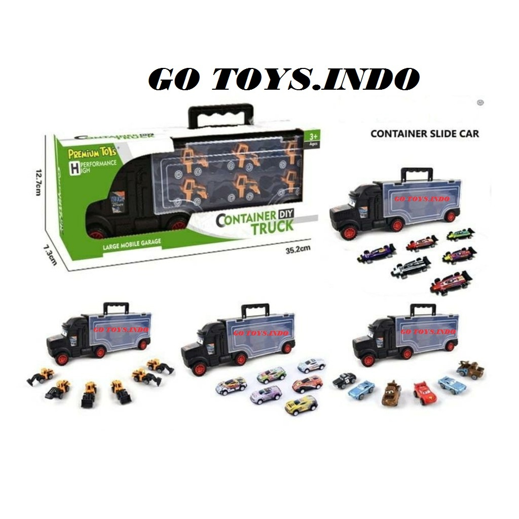 Jual Mainan anak Container Truck Isi 6 Mobil No PR 17419 Dicast Car ...
