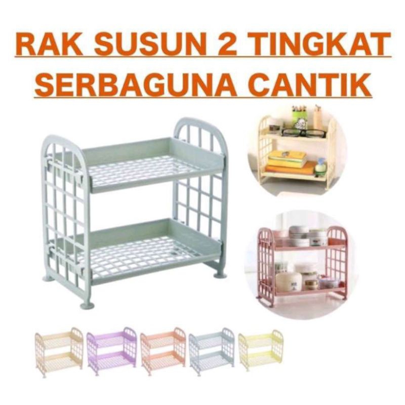 Jual Rak Plastik Susun Mini / Rak 2 Susun Mini / Rak Meja Serbaguna ...