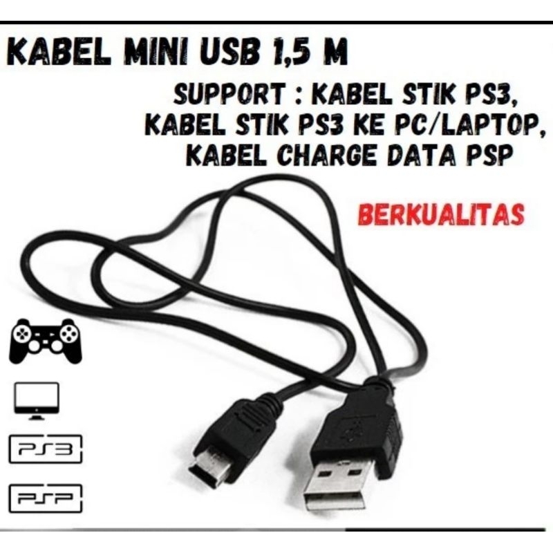 Jual Kabel Mini USB charge Charger Stik Stick PS3 / PSP / PC | Shopee ...