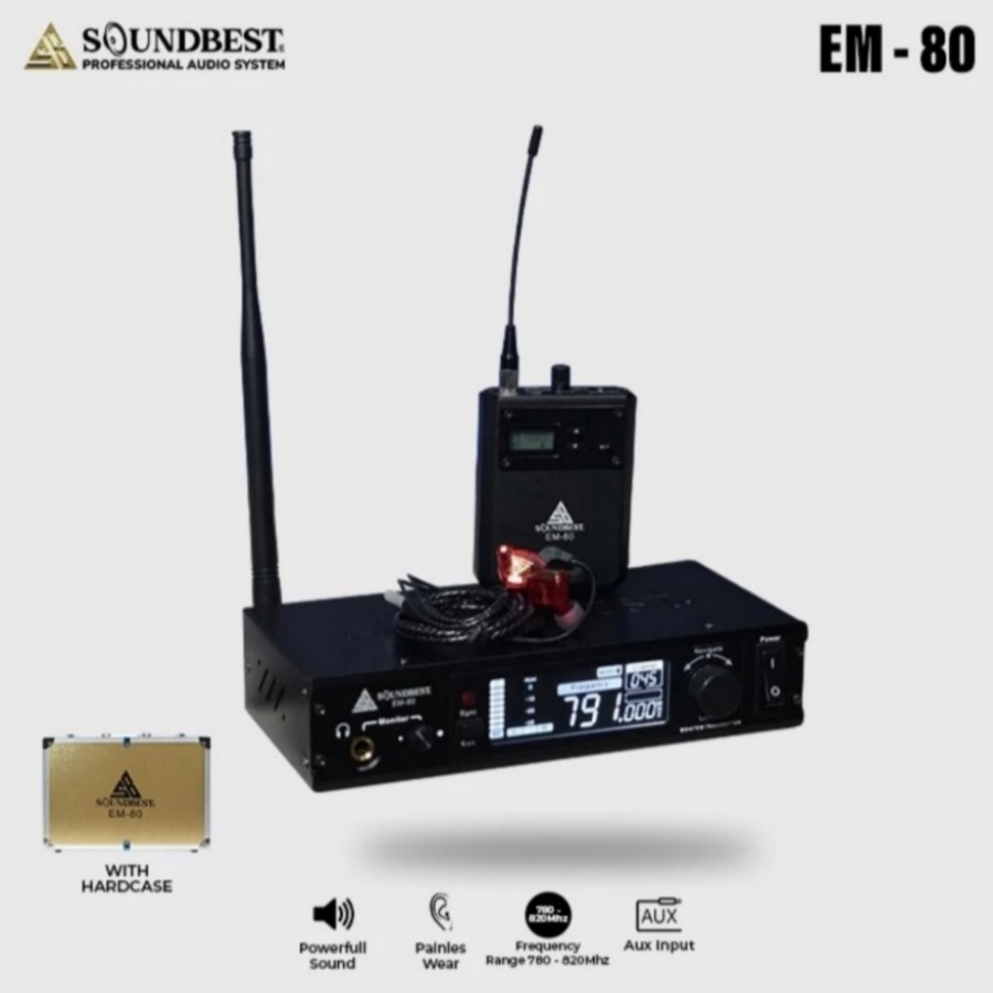 Jual Mic Clip On Soundbest Em 80 Em80 Em-80 Ear Monitor Wireless ...