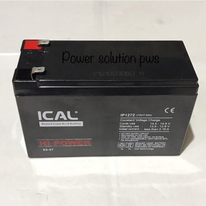 Jual BATTERY UPS AKI KERING ICAL 12V 7.2 Ah IP1272 BATERAI | Shopee ...