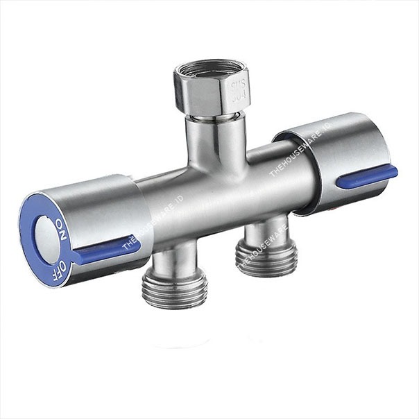 Jual Keran Cabang Double Stop Kran Shower Mandi Selang Mesin Cuci Tembok Angle Valve Air Toilet ...