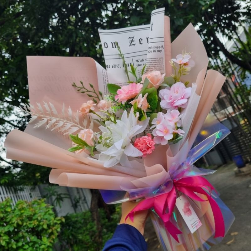 Jual bucket/buket/bouquet bunga artificial murah (premium) | Shopee ...