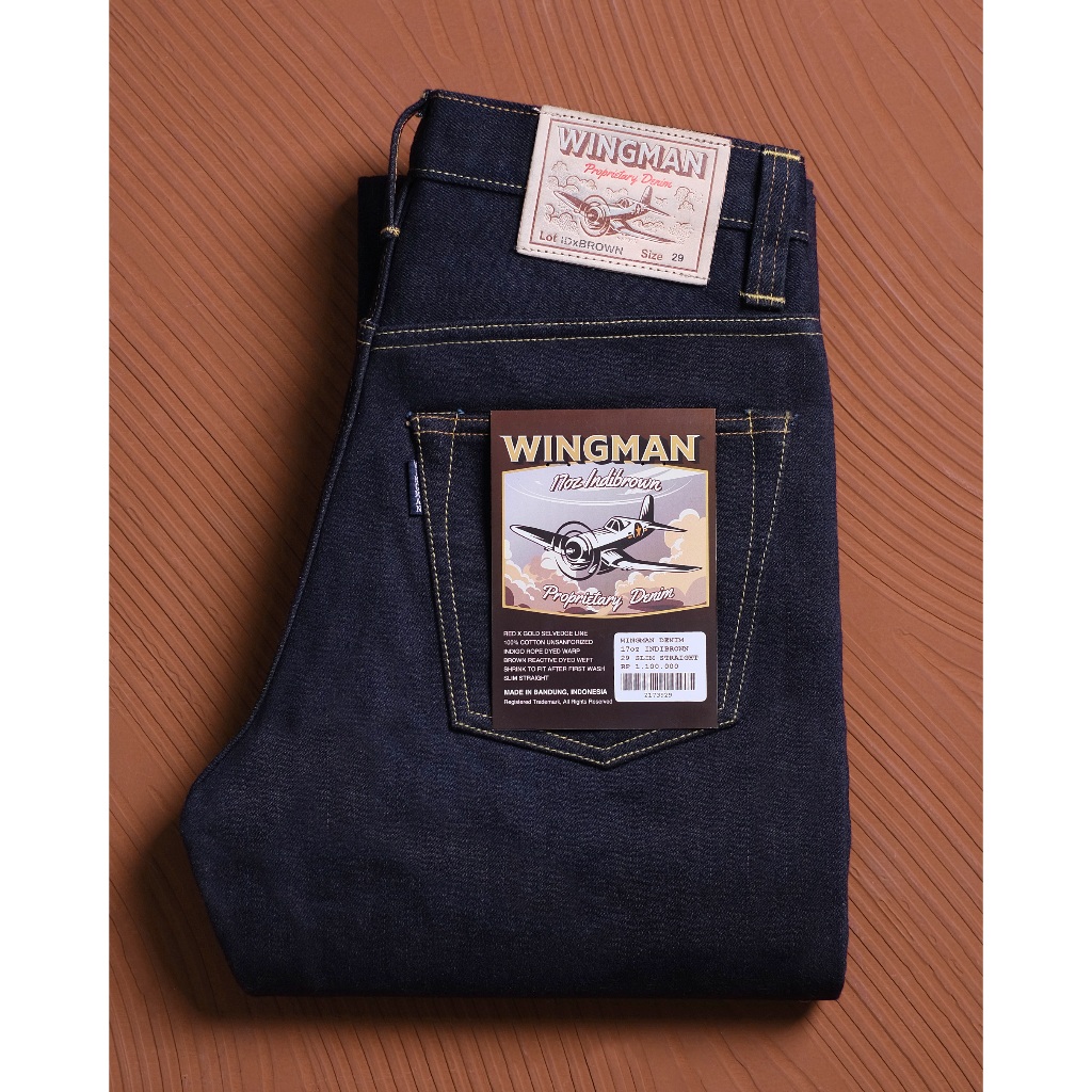 Jual WINGMAN DENIM - INDIBROWN 17oz | Shopee Indonesia